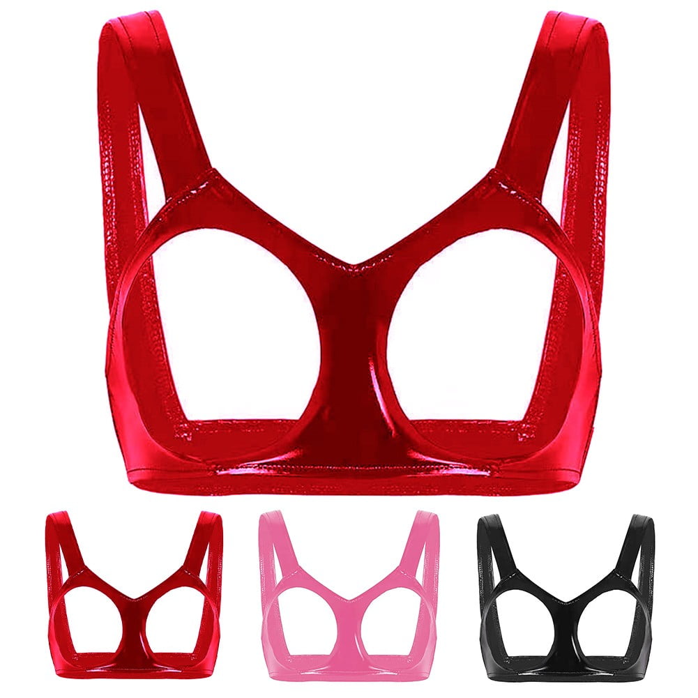 Crop Top Bra Rave Role Play Sexy Solid Color All Seasons Underwired ...