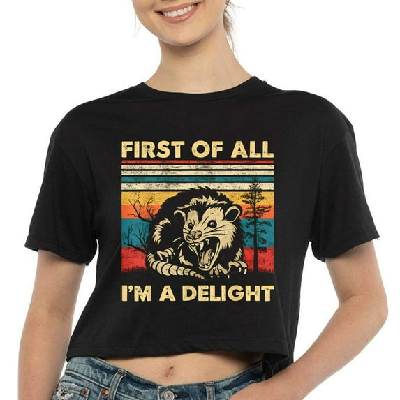 Crop Top First Of All I'm A Delight Angry Opossum Lover, Cute Crop Top ...