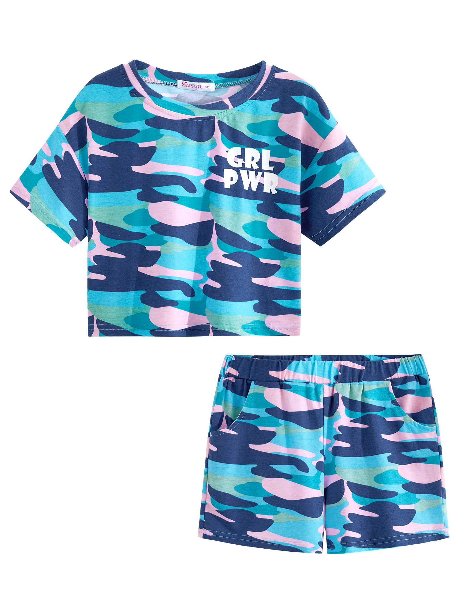 Crop Top & Shorts Clothes Set Outfit for Big Girls Size 12/14 - Walmart.com