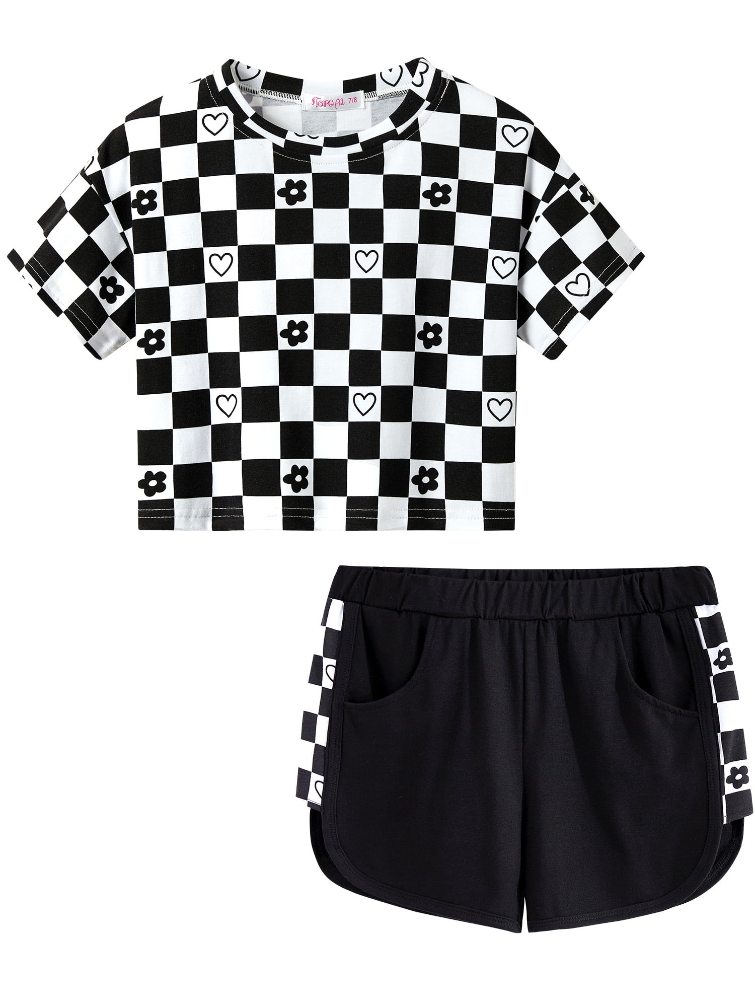 Crop Top & Shorts Clothes Set Outfit for Big Girls Size 12/14 - Walmart.com