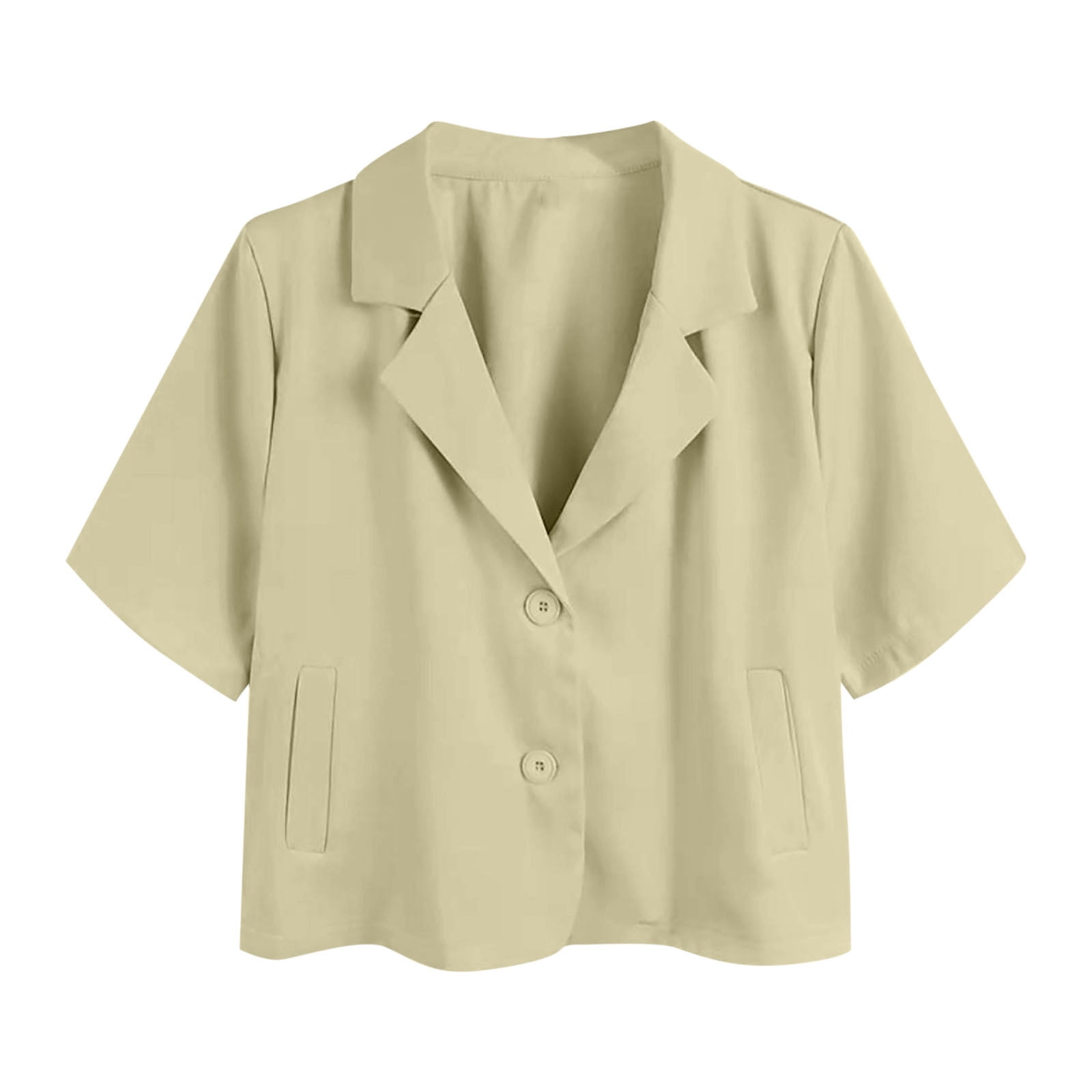 Cropped Blazers for Women Business Casual Open Front Long Sleeve Suit ...