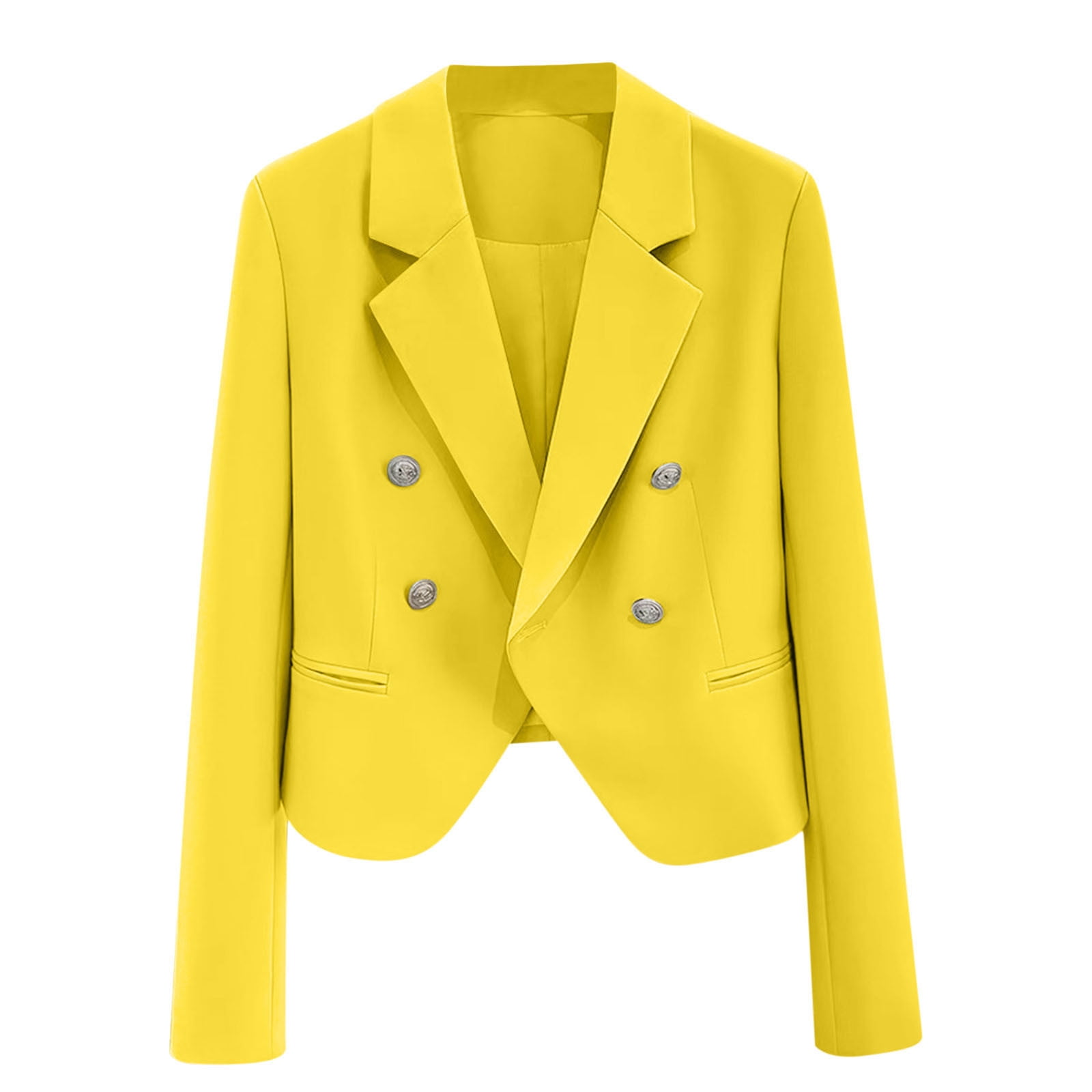 Cropped Blazers for Women Double Breasted Blazer Long Sleeve Work ...