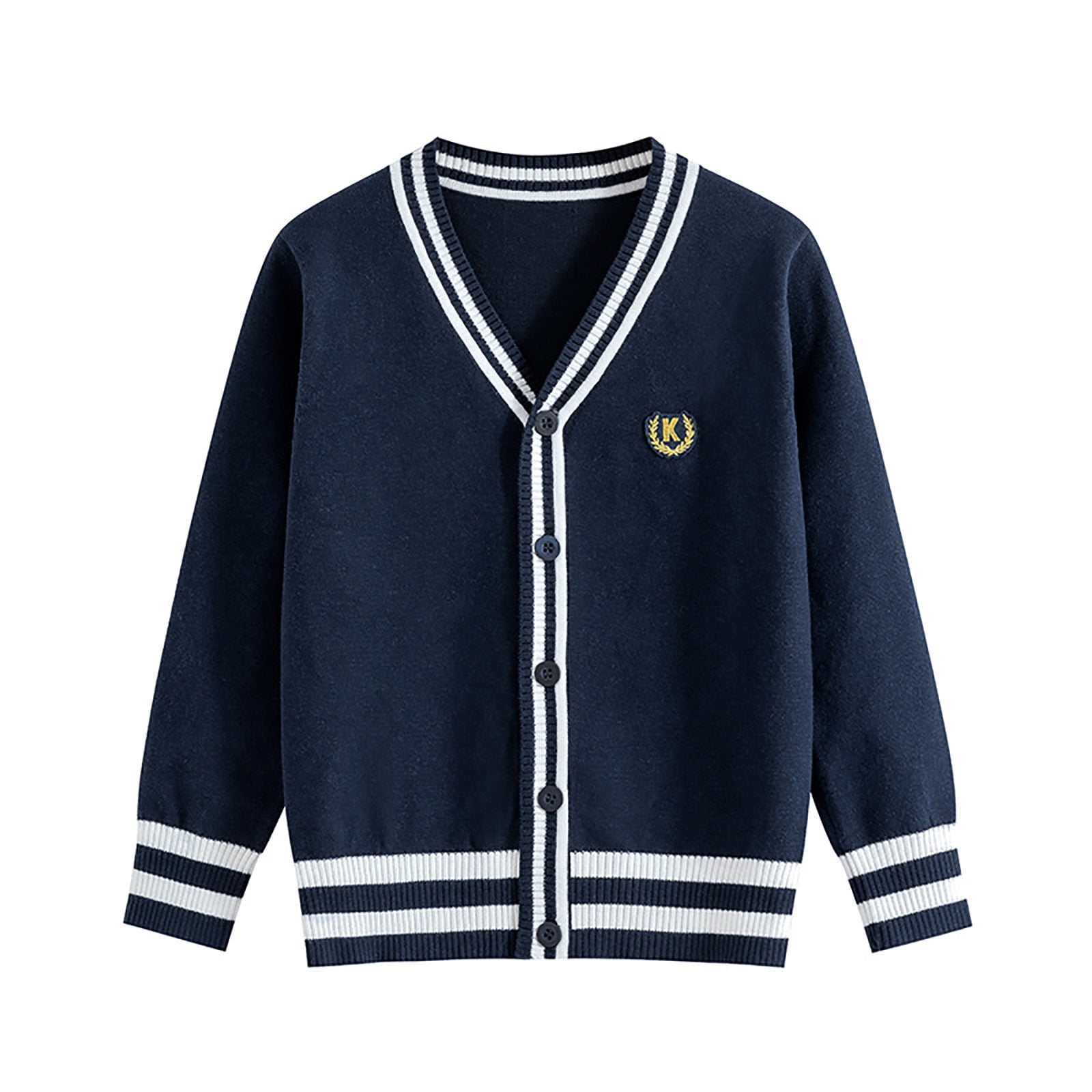 Cropped Cardigan with Buttons Girls Crewneck Cardigan Long Sleeve ...
