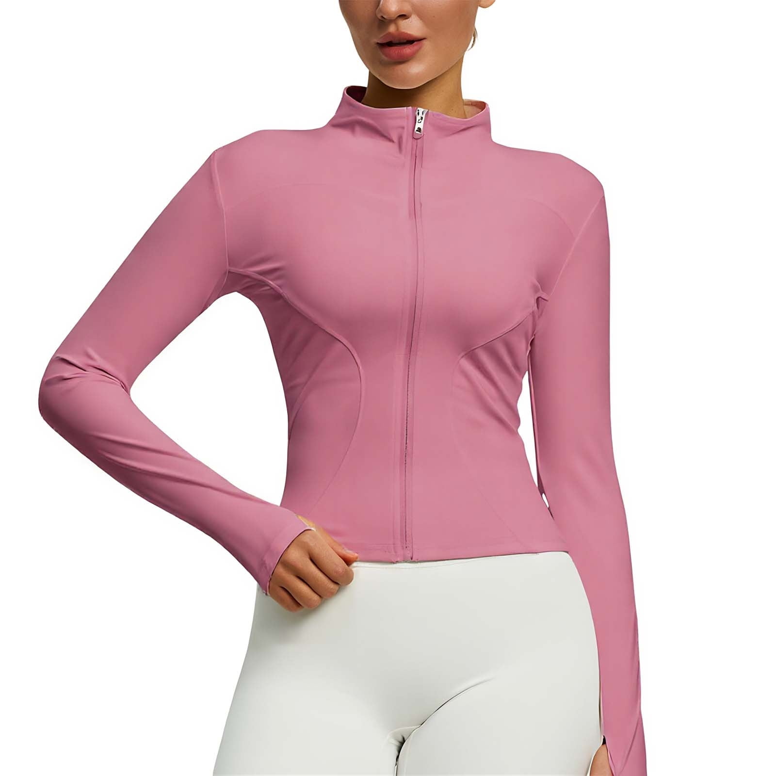 Cropped Jacket Sevevn Women's Workout Jacket Lightweight Zip Up Yoga ...