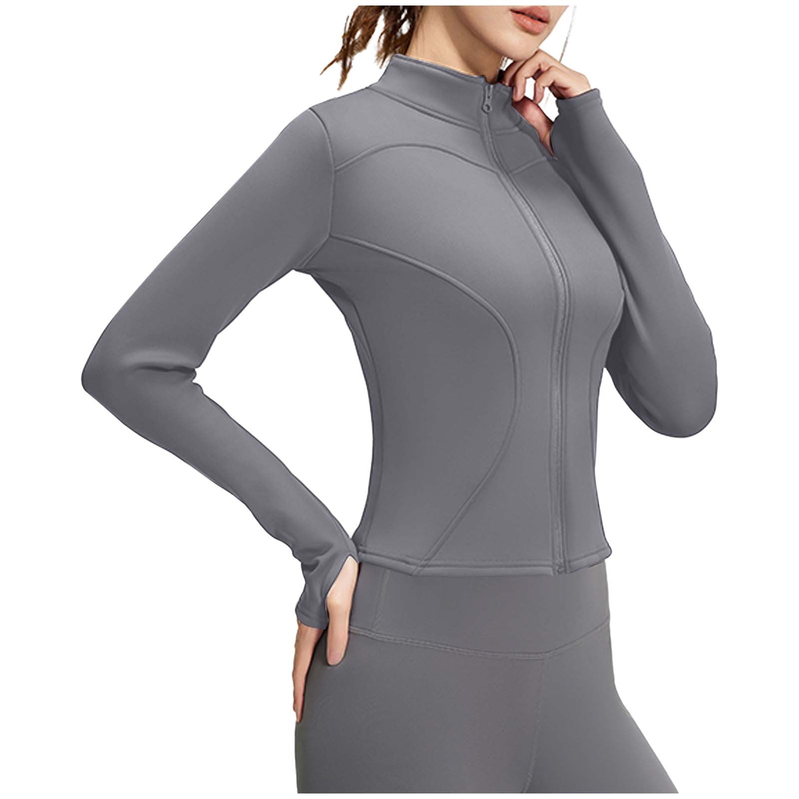 Cropped Jacket Sevevn Women's Workout Jacket Lightweight Zip Up Yoga ...