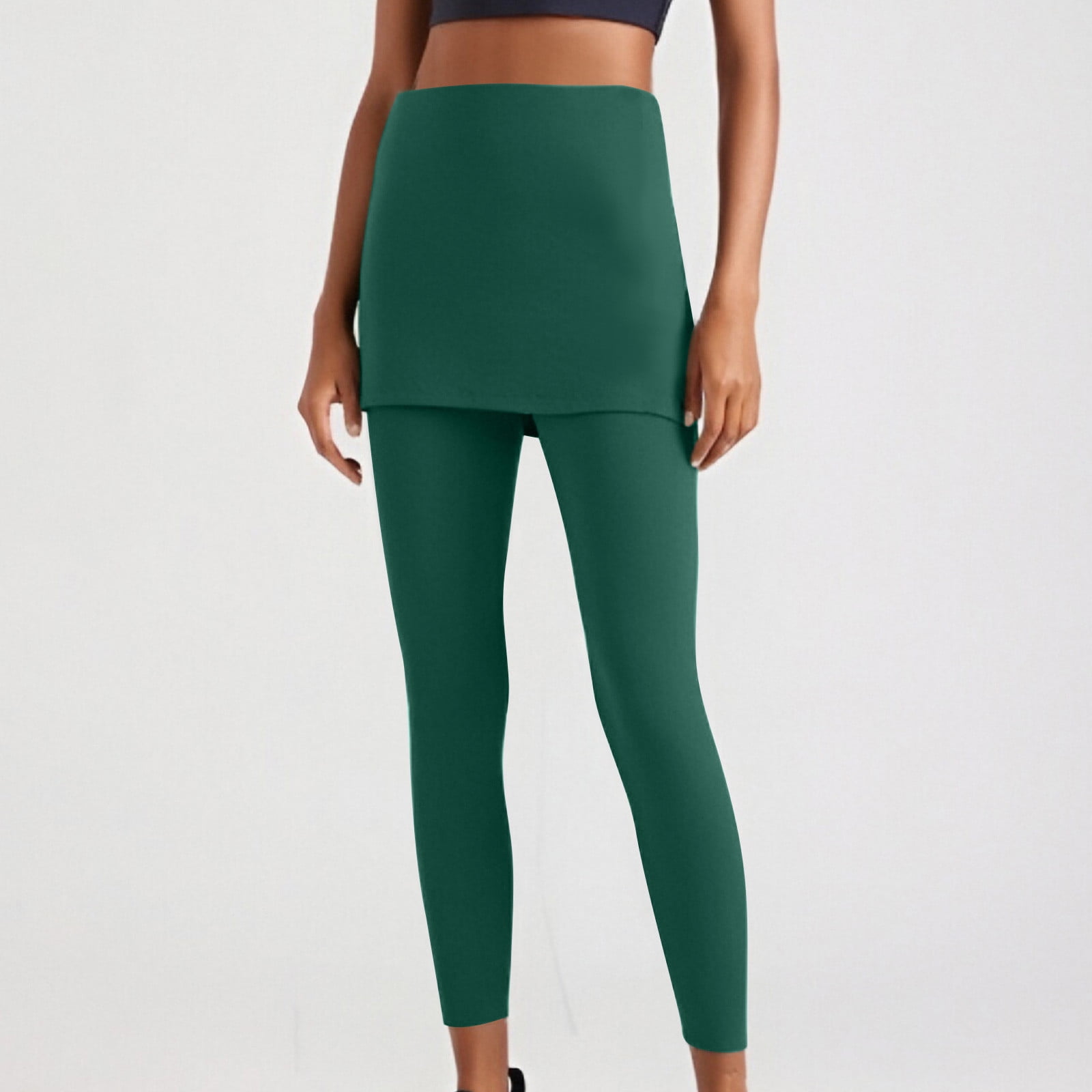 Cropped Jogger Running Pants Women Leggings with Skirted, Fake-Two ...