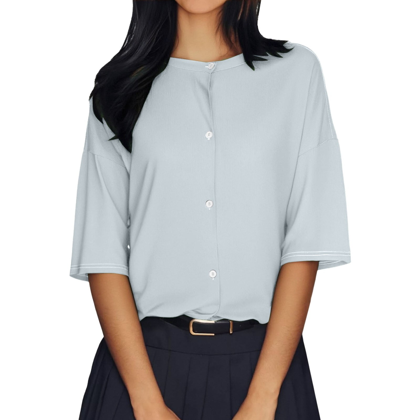 Cropped Knit Cardigan - 2025 Summer Lightweight Button Front Cover-Up ...