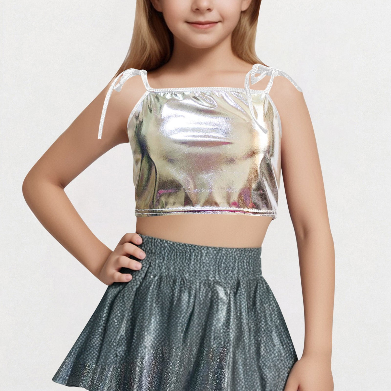 Cropped Tank Tops for Teens Spaghetti Strap Cami Top Size 4-14 Girls ...