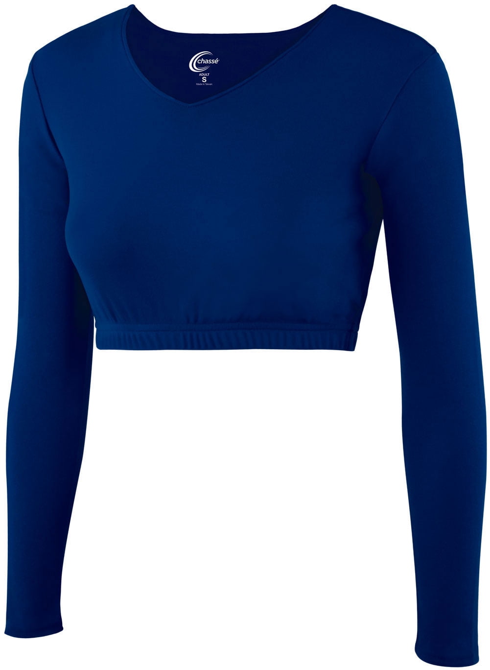 Cropped V-Neck Cheer Bodysuit - Navy Yth Large - Walmart.com