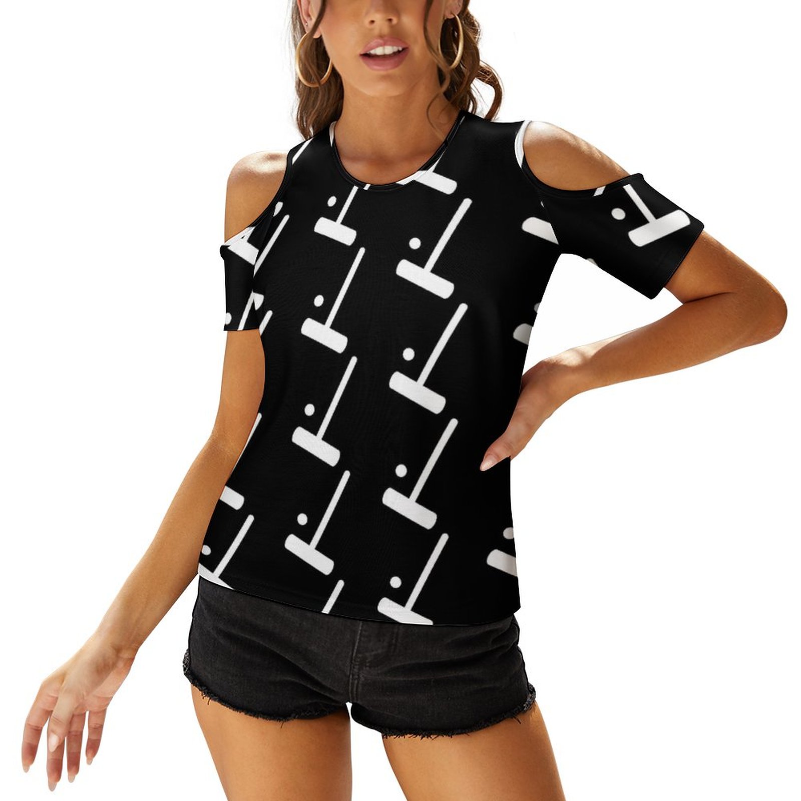 Croquet Mallet And Ball In White Sexy And Club Fashion Female T-Shirt ...