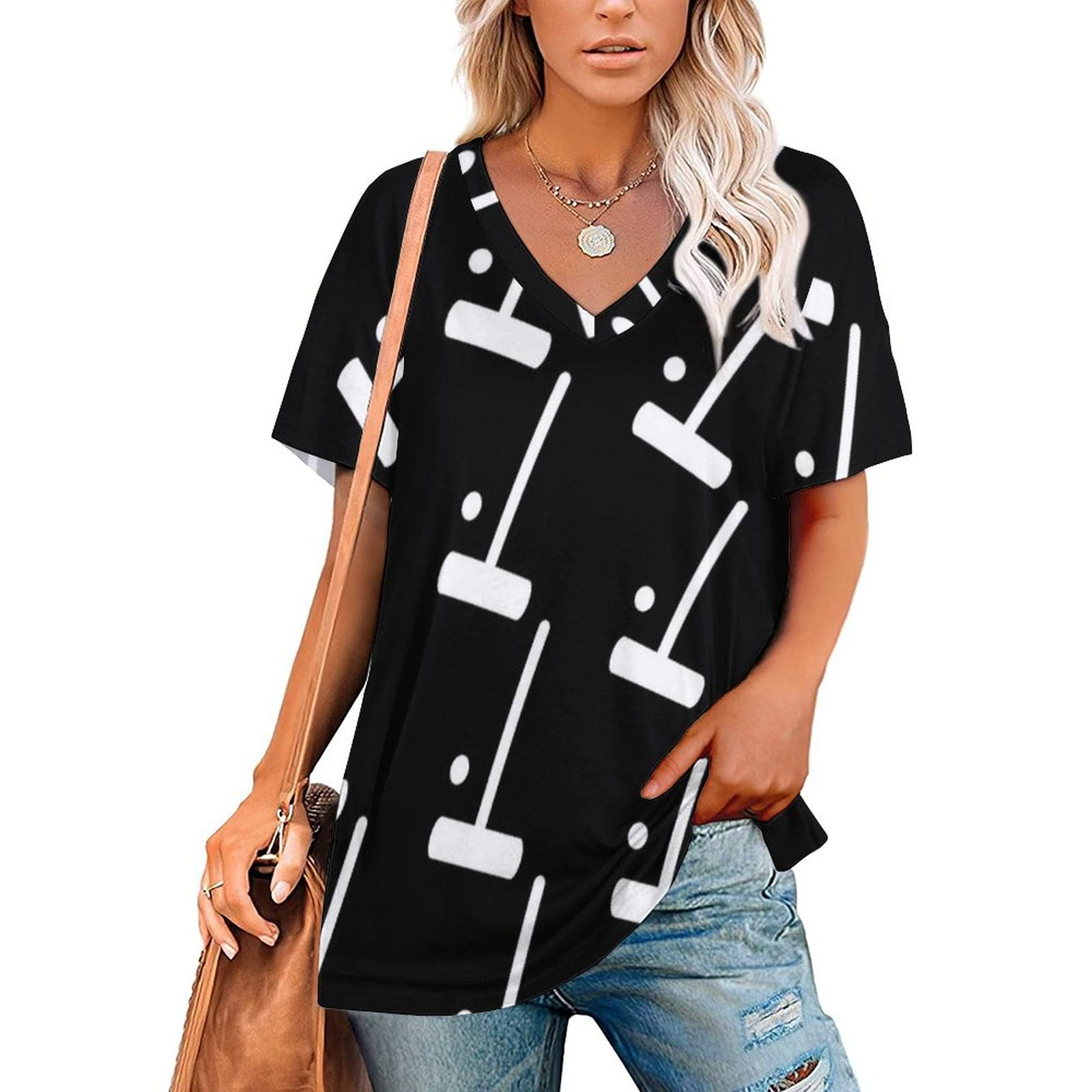 Croquet Mallet And Ball In White Sexy And Club Fashion Female T-Shirt ...
