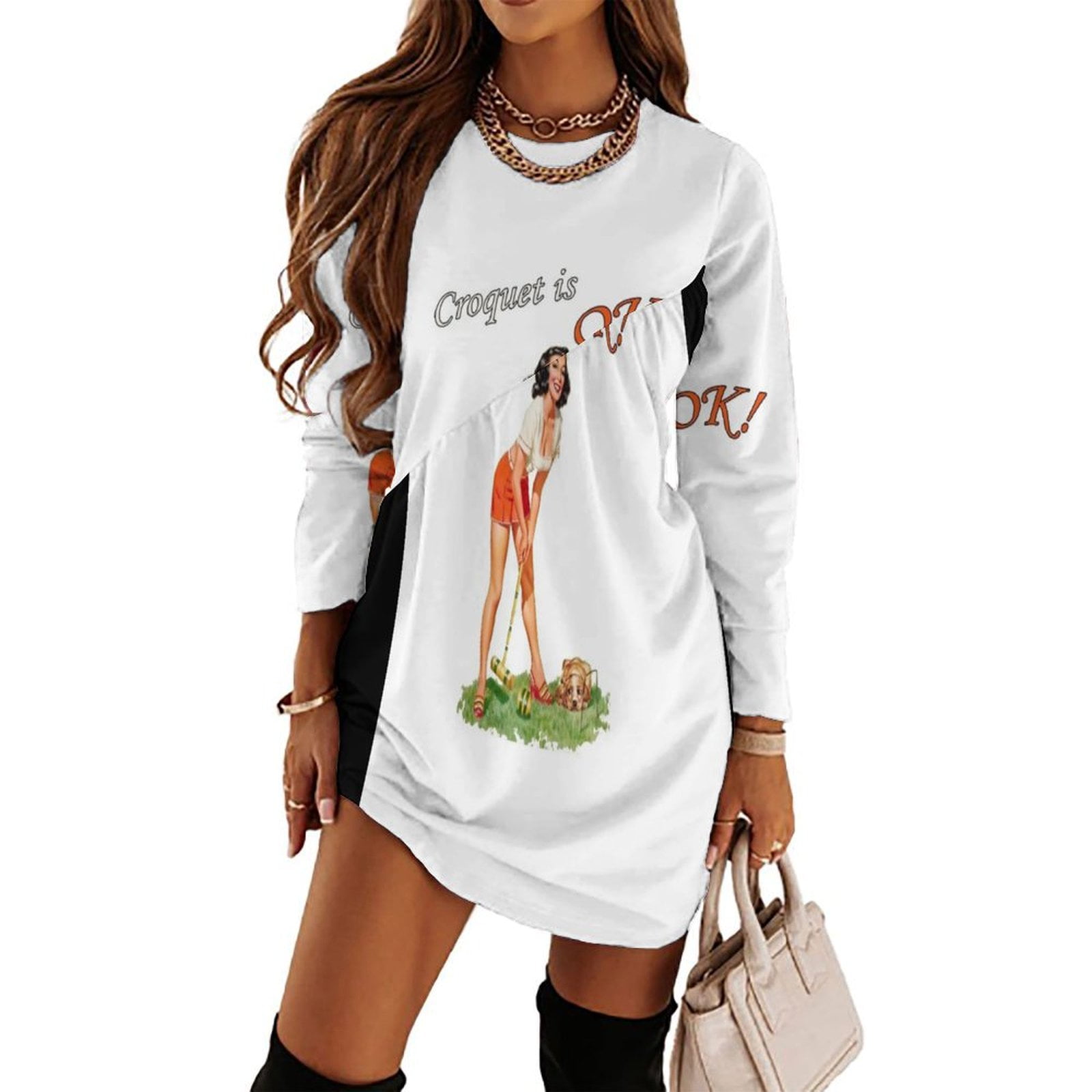 Croquet is OK! Long Sleeved Dress women"s clothing trend festival ...