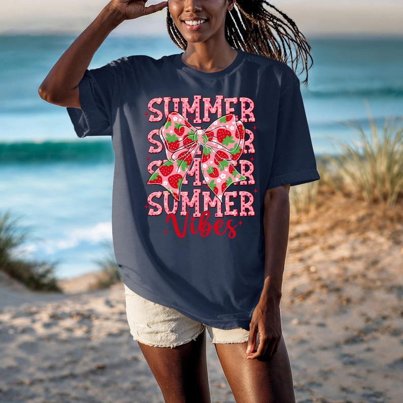 Croquette Strawberry T Shirt, Summer Vibes Tee, Summer Vacation Tee ...