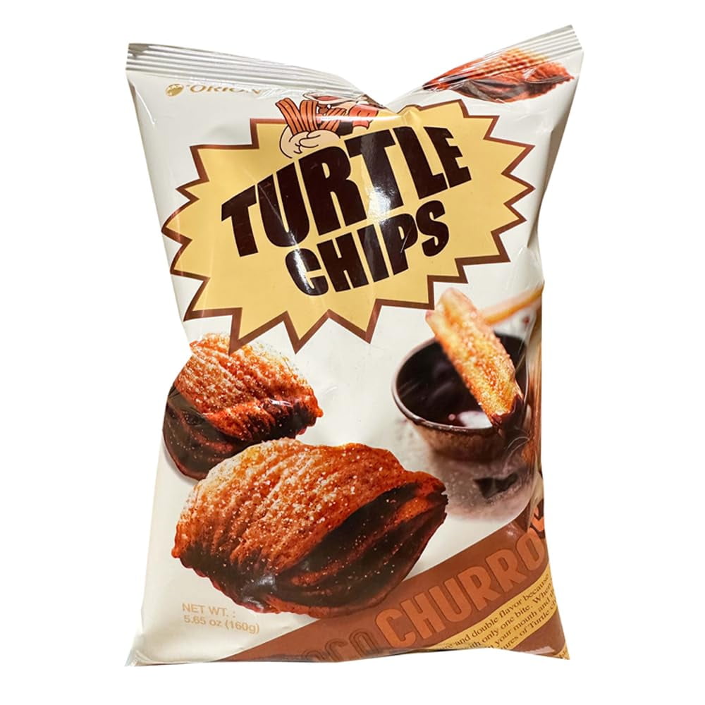 Cros Orion Turtle Chips-Choco TSF6 Churros Flavor-Crispy Korean Party Corn Snacks-3 Packs x 160G ...