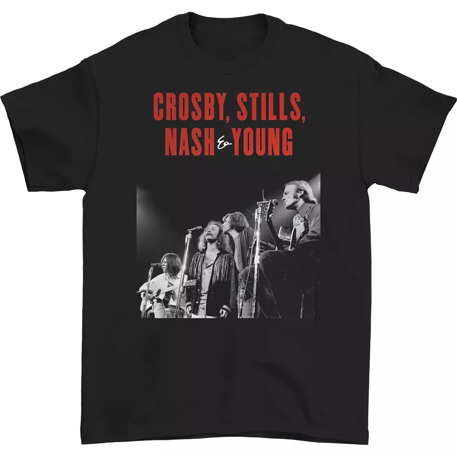 Crosby Stills Nash Young Men T-shirt Black Unisex - Walmart.com