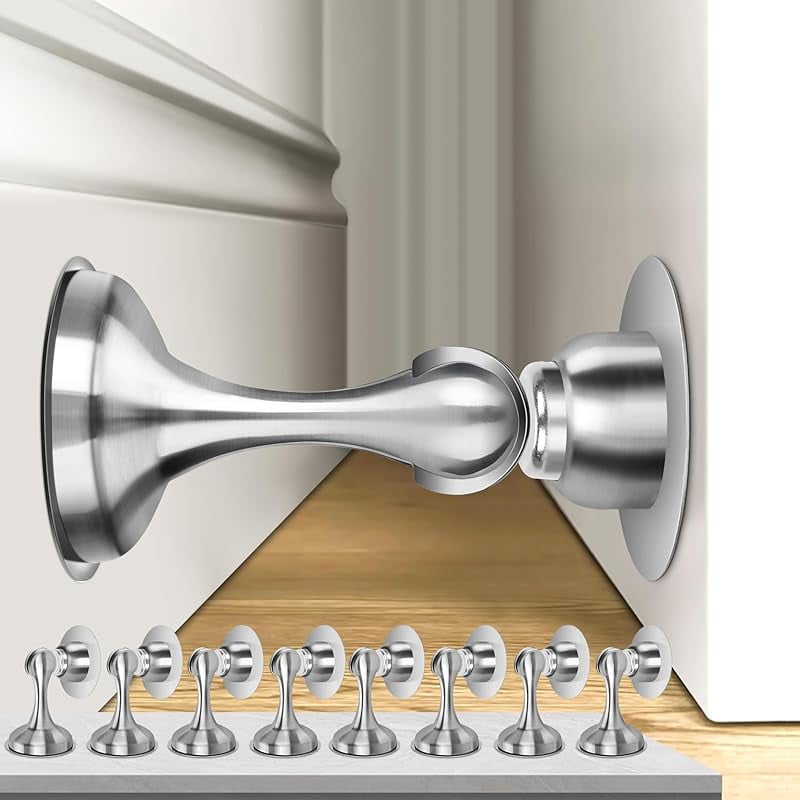 Crosize Magnetic Door Stoppers 2 Pack, Stainless Steel Door Stops for ...