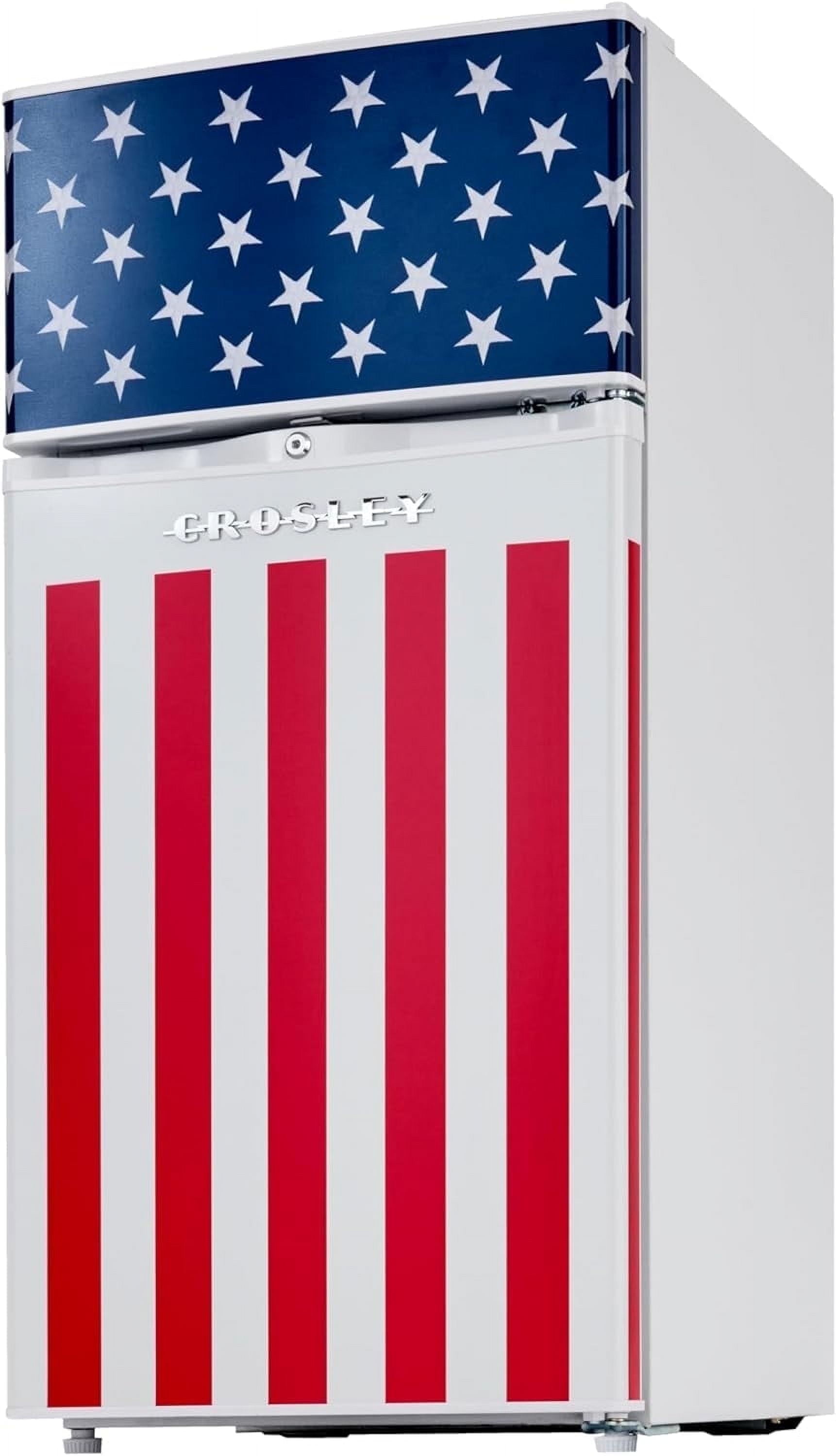 Crosley Tribute Compact Refrigerator, 4.2 Cu. Ft., White, 2-Door, Flag ...