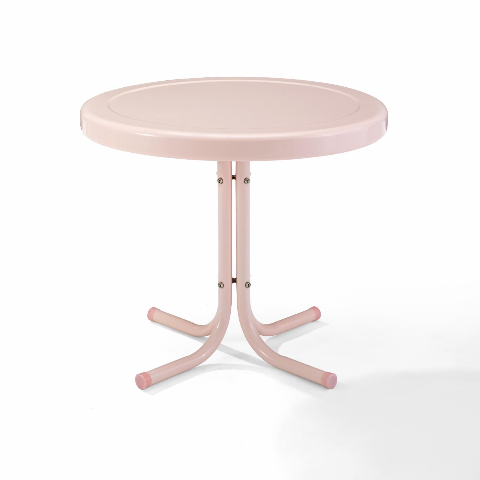 Crosley Griffith Outdoor Metal Side Table White Satin-Color:Pastel Pink ...