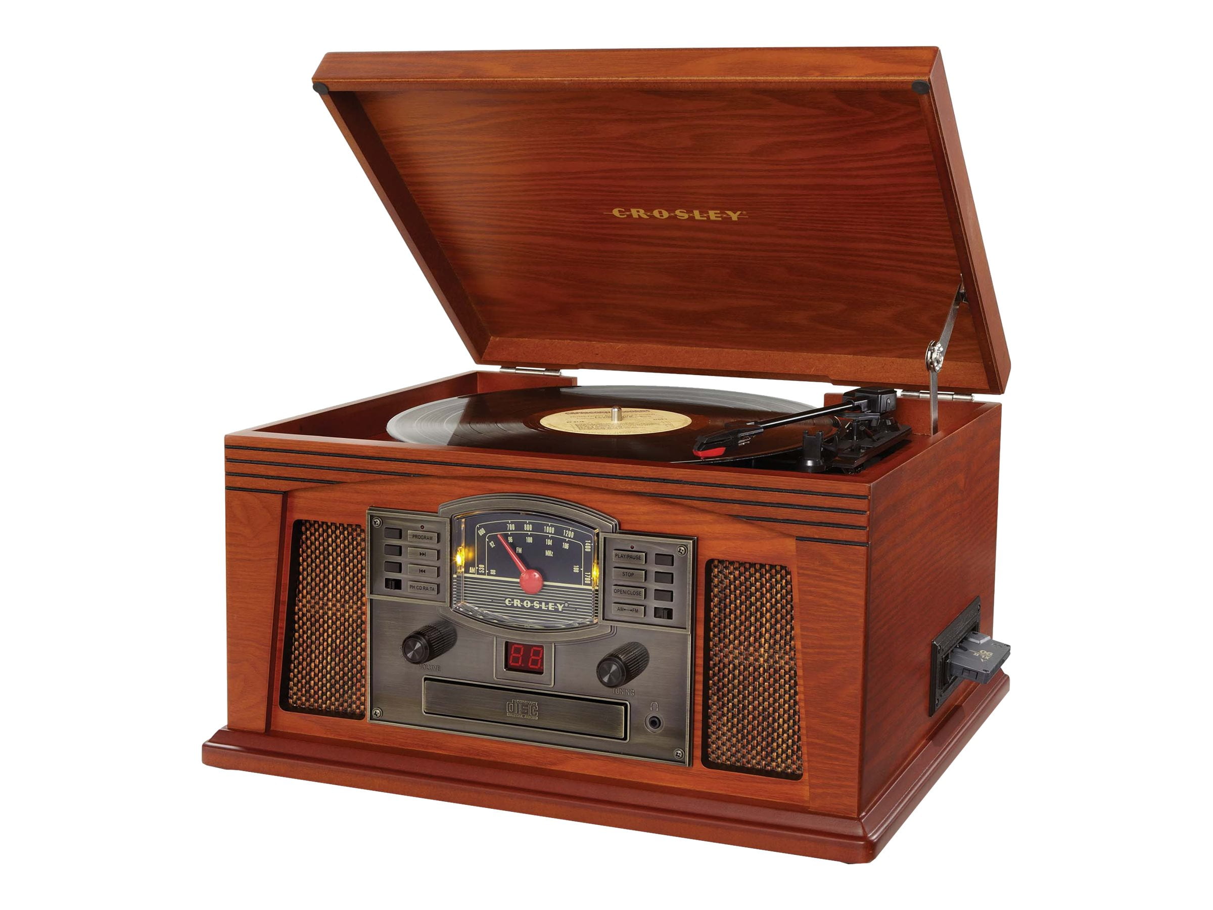 Crosley CR42C-PA Lancaster Music Entertainment Center Vinyl Record ...
