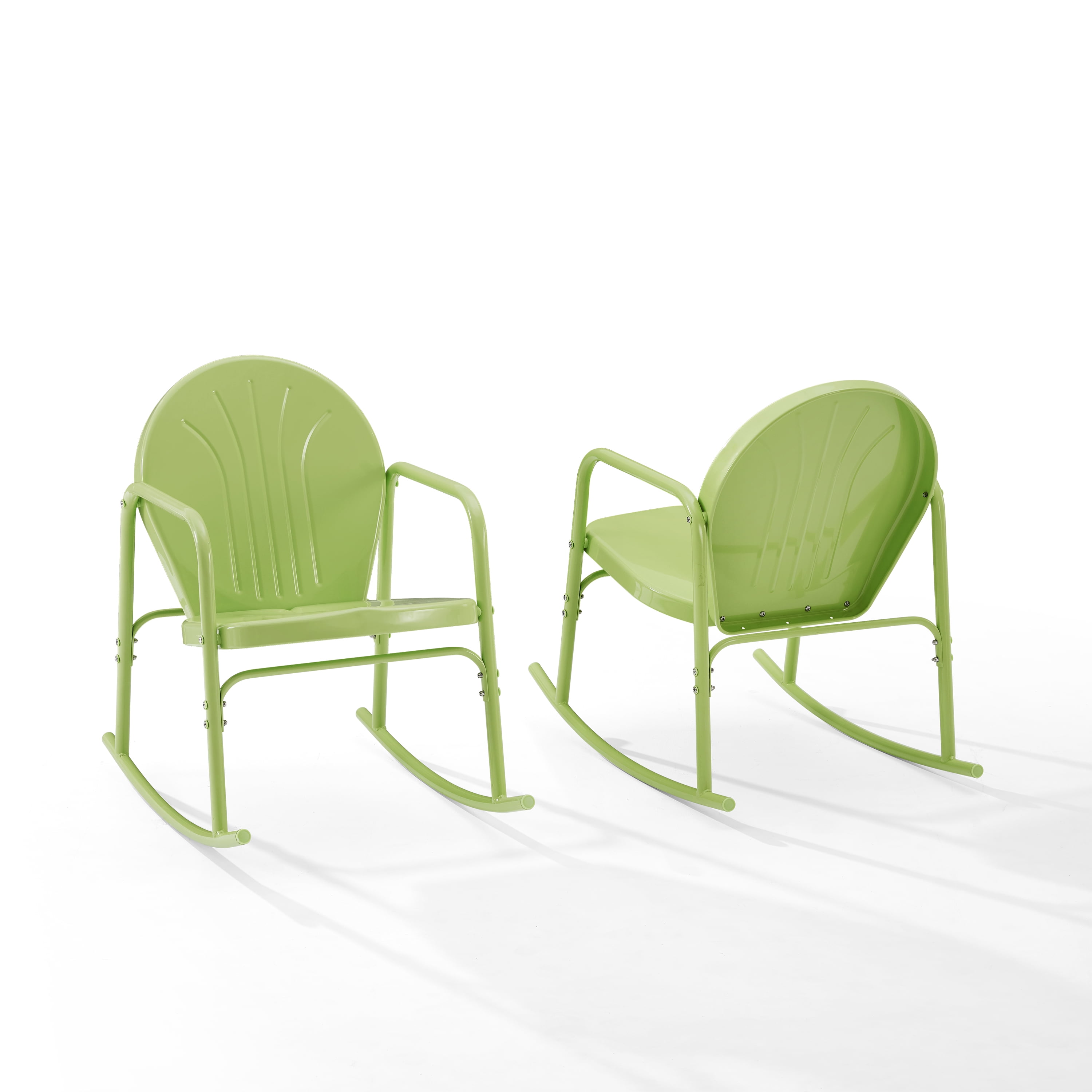 Crosley Griffith 2Pc Outdoor Metal Rocking Chair Set, Key Lime Gloss ...