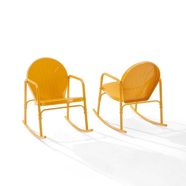 Crosley Fruniture Griffith 2Pc Outdoor Metal Rocking Chair Set ...