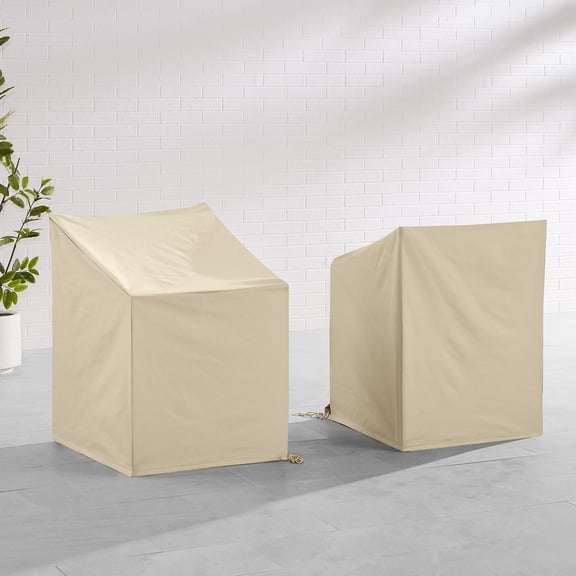 Crosley Furniture Covers 2-Piece Vinyl Outdoor Sofa Cover Set in Tan ...