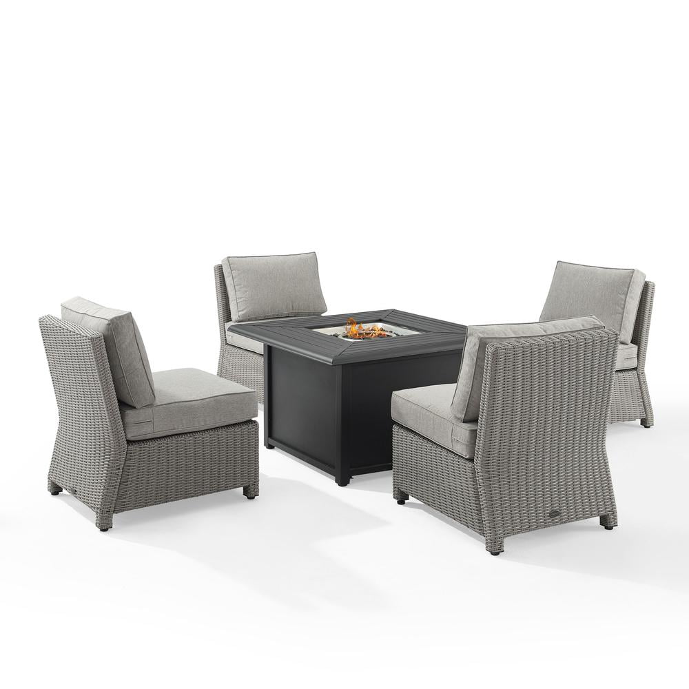 Crosley Furniture Bradenton 5Pc Outdoor Wicker Conversation Set W/Fire ...