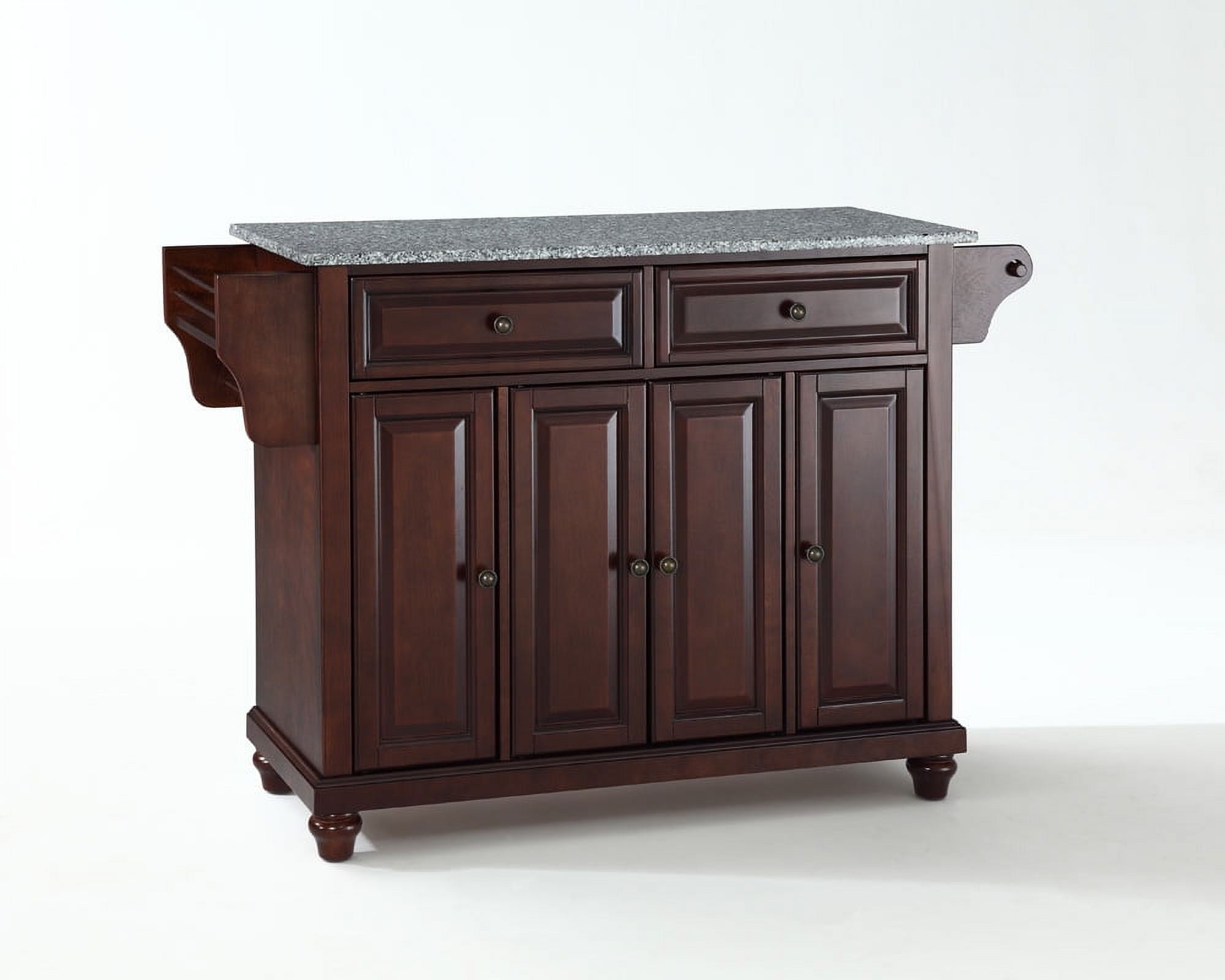 Crosley Furniture Cambridge Wood Kitchen Island in Mahogany/Gray ...