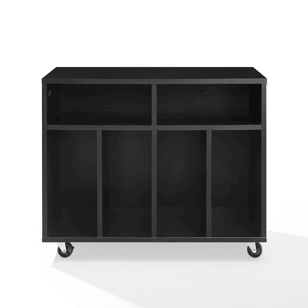 Crosley Furniture Carlo Rolling Record Storage Console In Black ...
