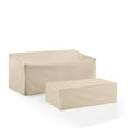 Crosley Furniture Covers 2-Piece Vinyl Outdoor Sofa Cover Set in Tan ...