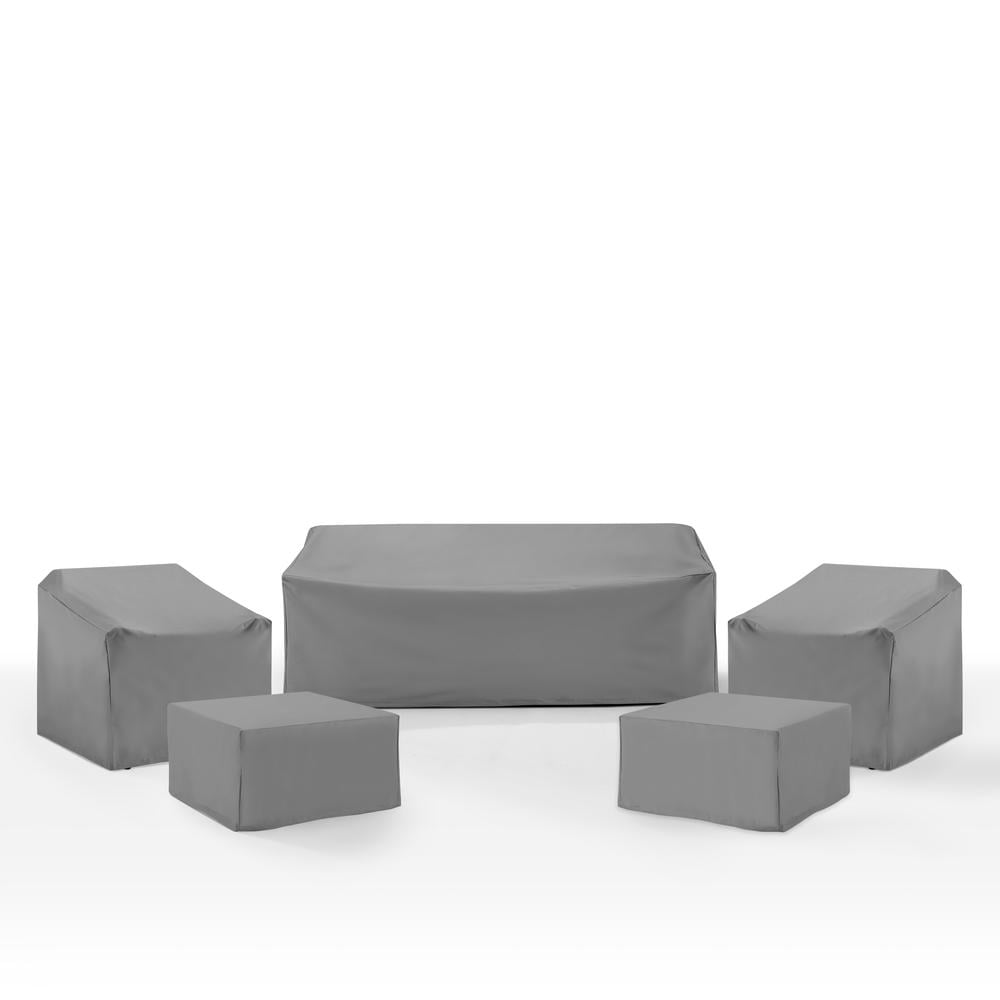 Crosley Furniture Covers 5-Piece Vinyl Outdoor Sofa Cover Set in Gray ...