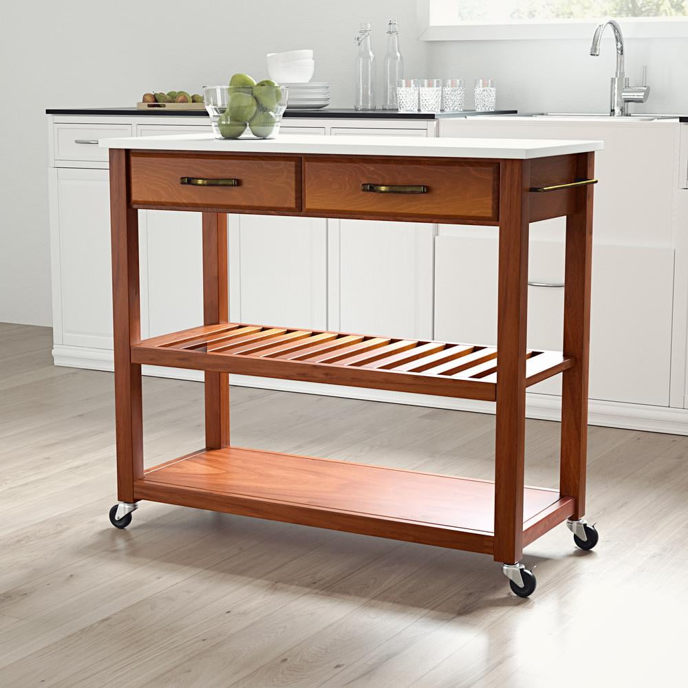 Full Size Granite Top Kitchen Prep Cart - Walmart.com