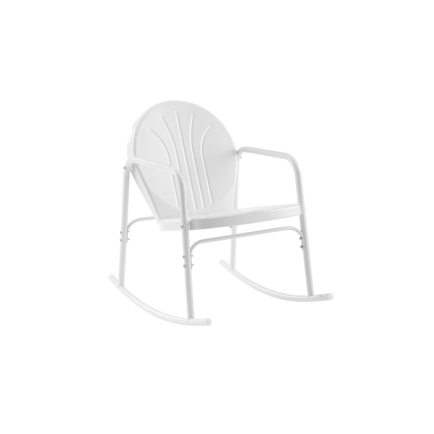 Crosley Furniture's White Gloss Griffith Metal Rocking Chairs for ...