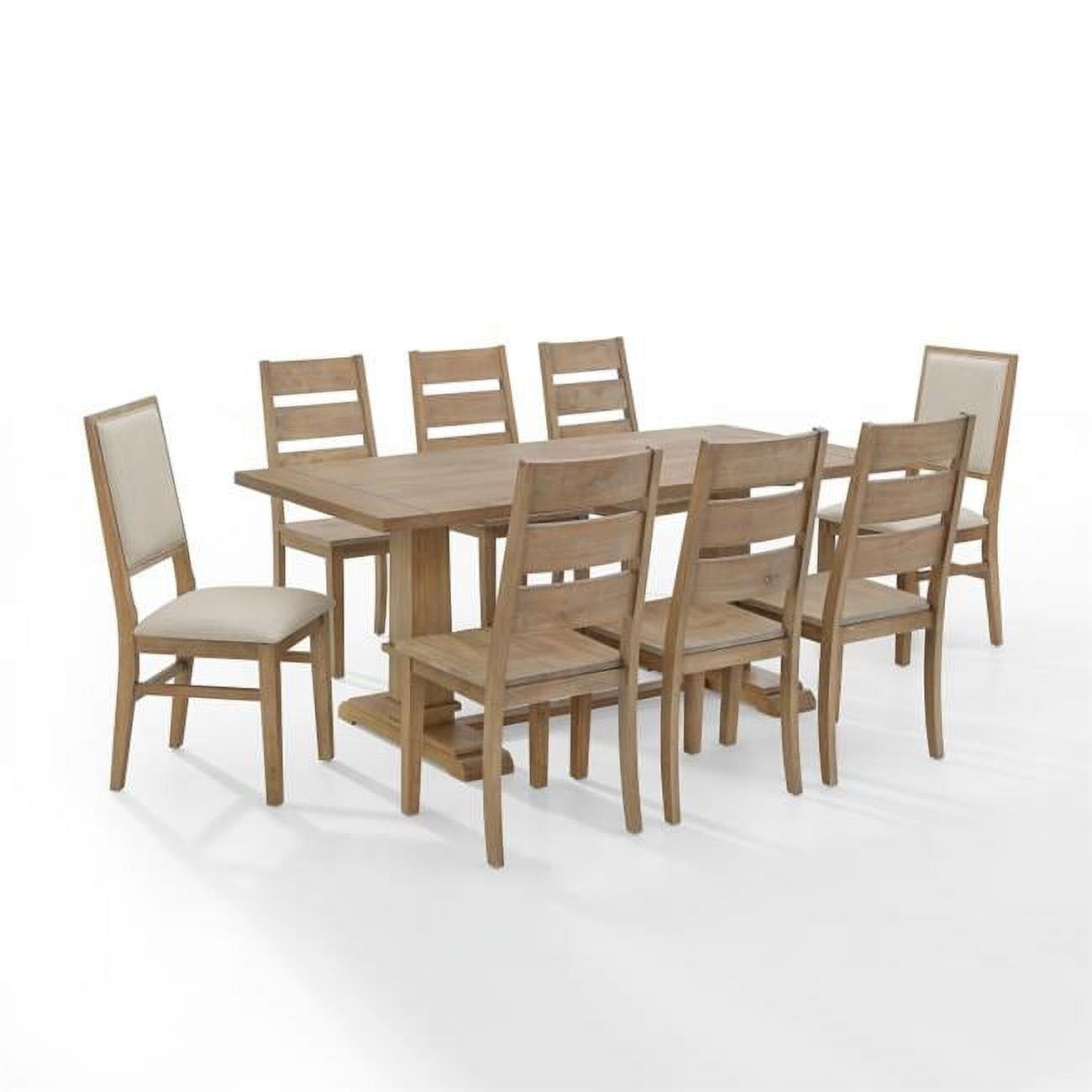 Crosley Furniture Joanna 9 Piece Modern Wood Dining Set in Rustic Brown ...
