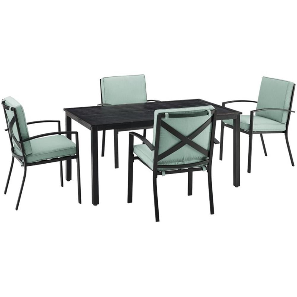 Crosley Furniture Kaplan 5-Piece Fabric & Metal Outdoor Dining Set in ...
