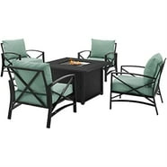 Richland 5Pc Outdoor Wicker Conversation Set W/Fire Table Gray/Black ...