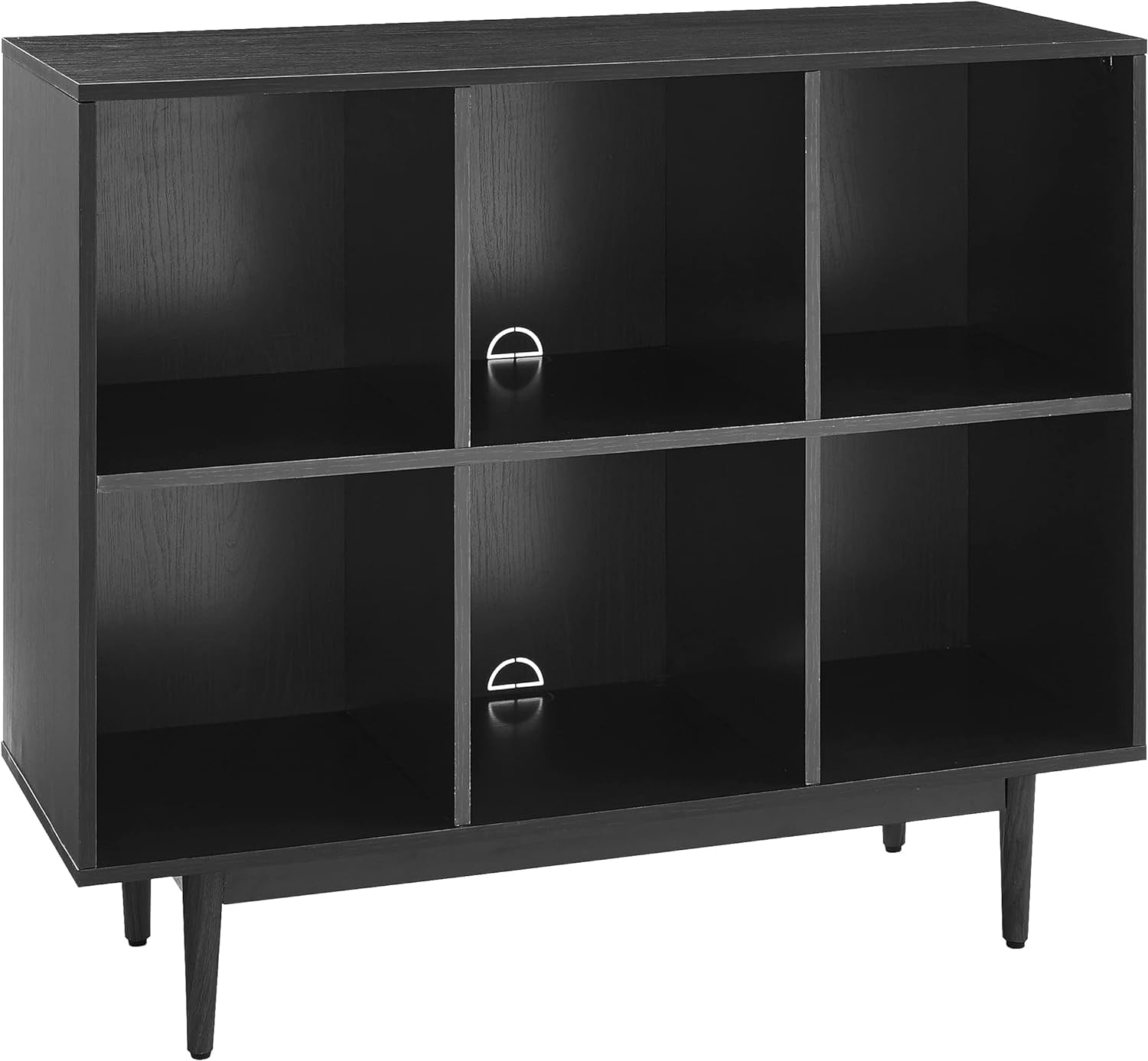 Crosley Furniture Liam Record Storage Cube Bookcase with 6 Cubes, Vinyl ...