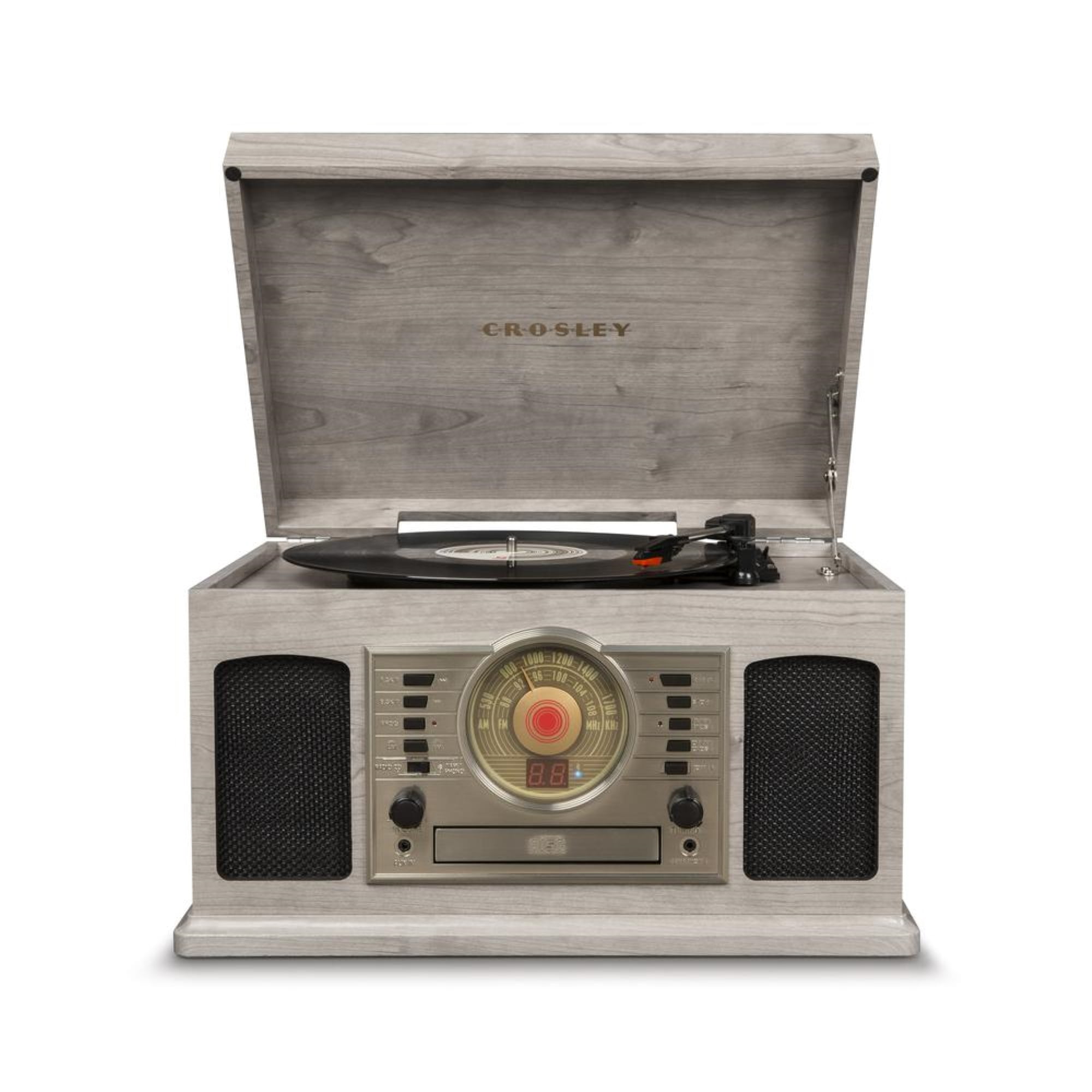 Crosley Furniture McQueen 8-in-1 Record Player Gray - Retro Turntable ...