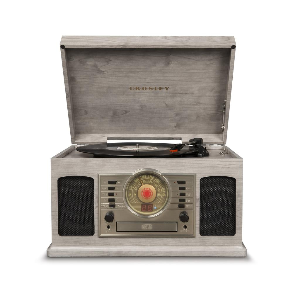 Crosley Furniture Mcqueen 8-In-1 Record Player In Gray - Walmart.com