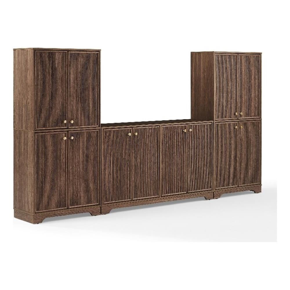 Naomi 3-Piece Sideboard And Pantry Set Walnut - Sideboard & 2 Pantries ...