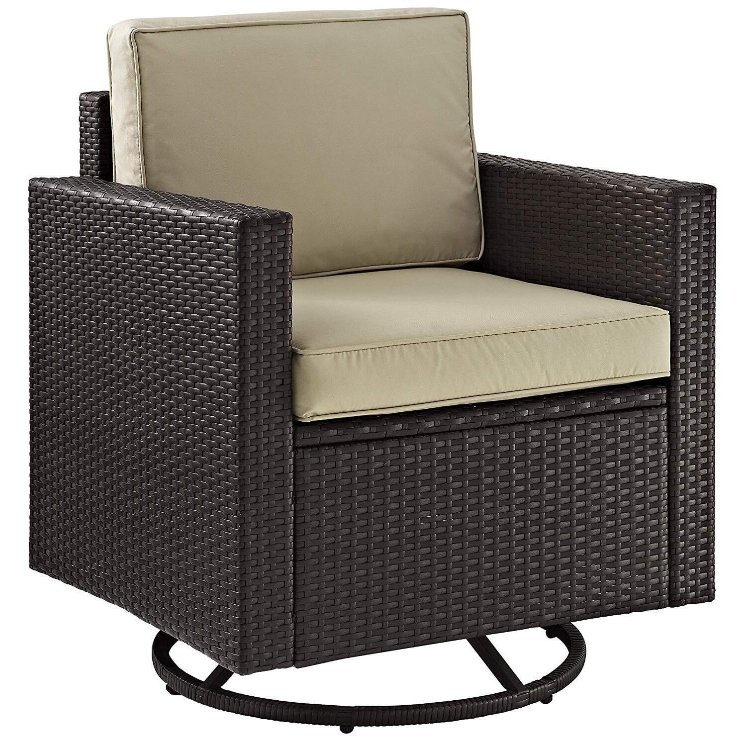Crosley Furniture Palm Harbor Swivel Rocker Outdoor Chair, Wicker Patio ...