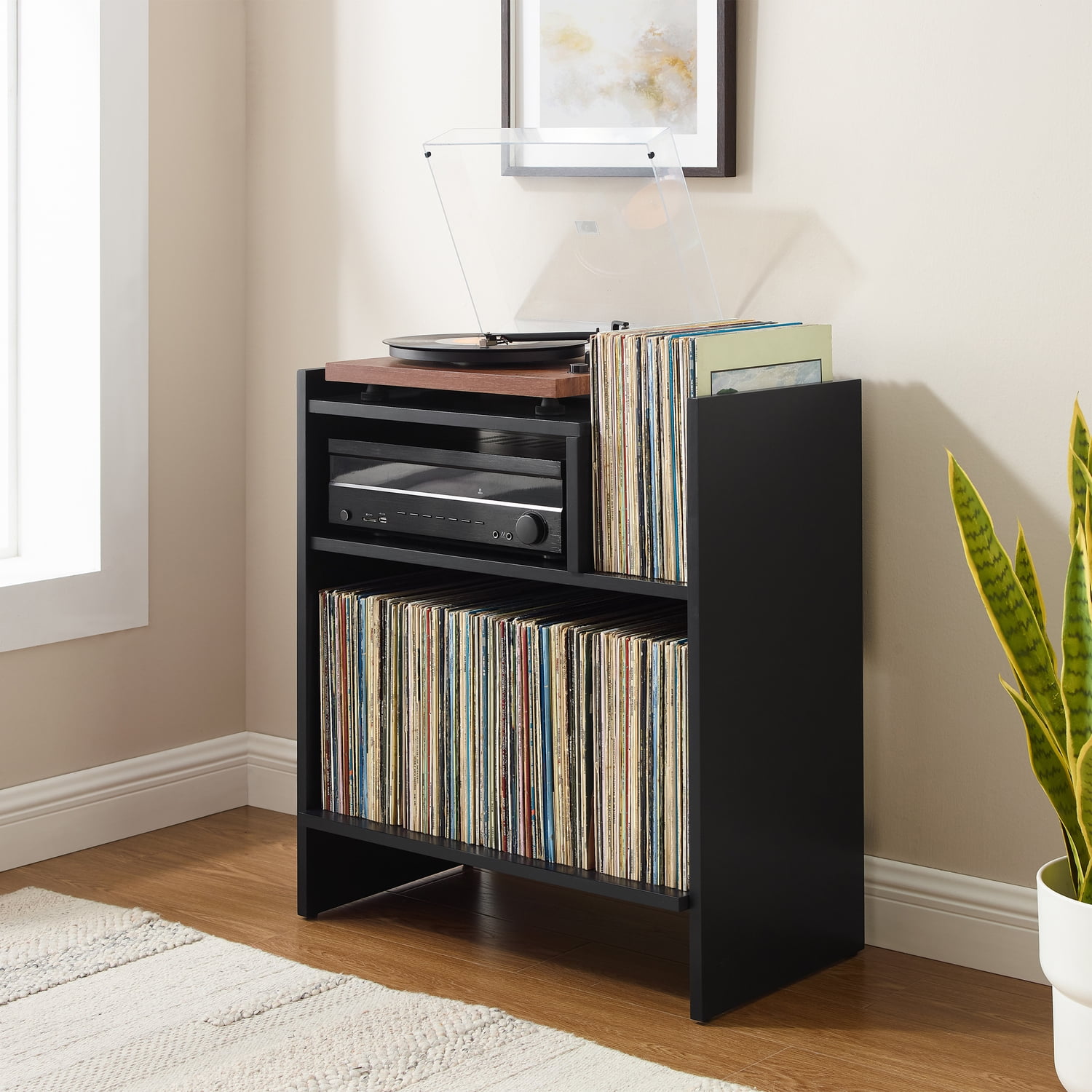 Crosley Furniture Portland Vinyl Record Storage and Entertainment ...