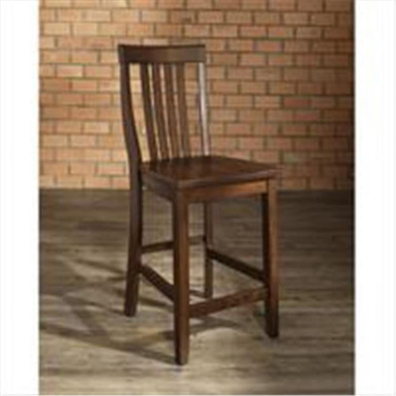 Crosley Furniture School House Bar Stool in Vintage Mahogany Finish ...