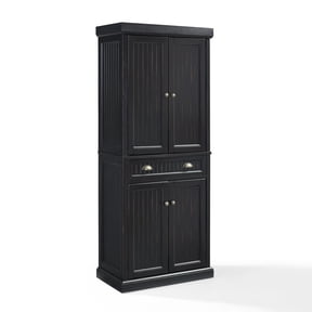 Crosley Furniture Seaside Coastal Pantry Storage Cabinet with Shelves ...