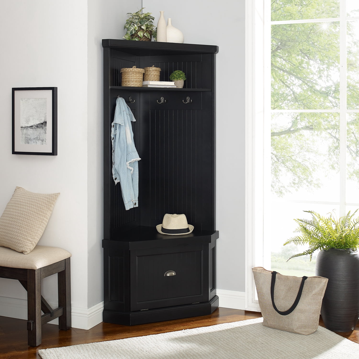 Crosley Furniture Seaside Corner Hall Tree - Walmart.com