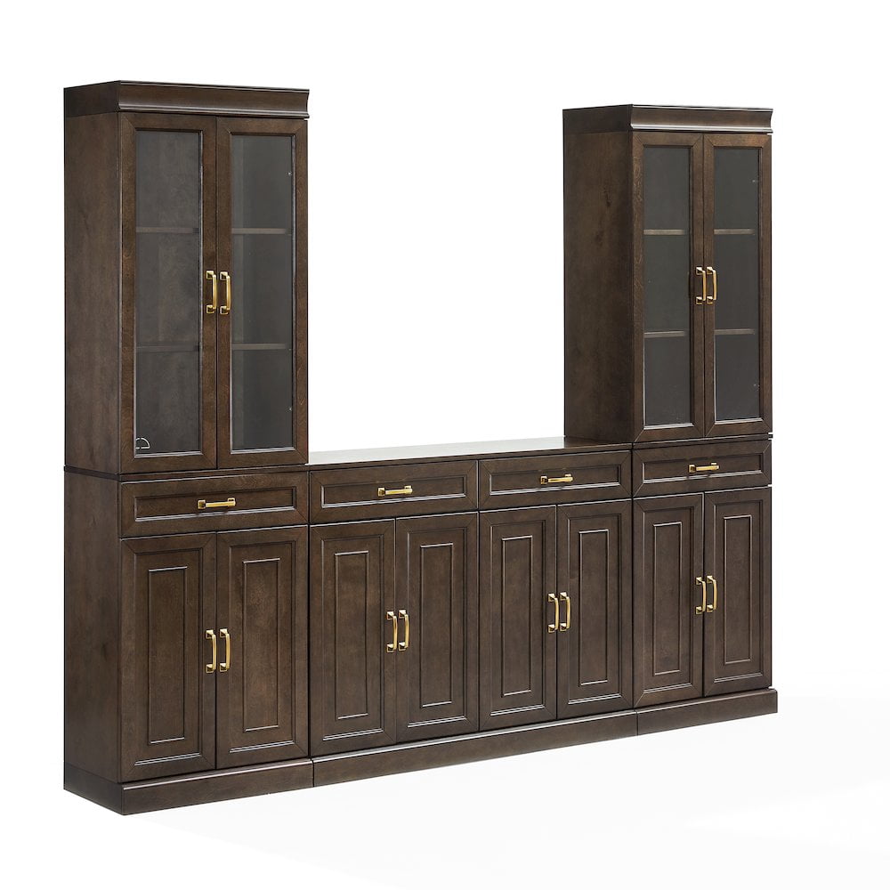 Crosley Furniture Stanton 3-Piece Sideboard And Glass Door Pantry Set ...