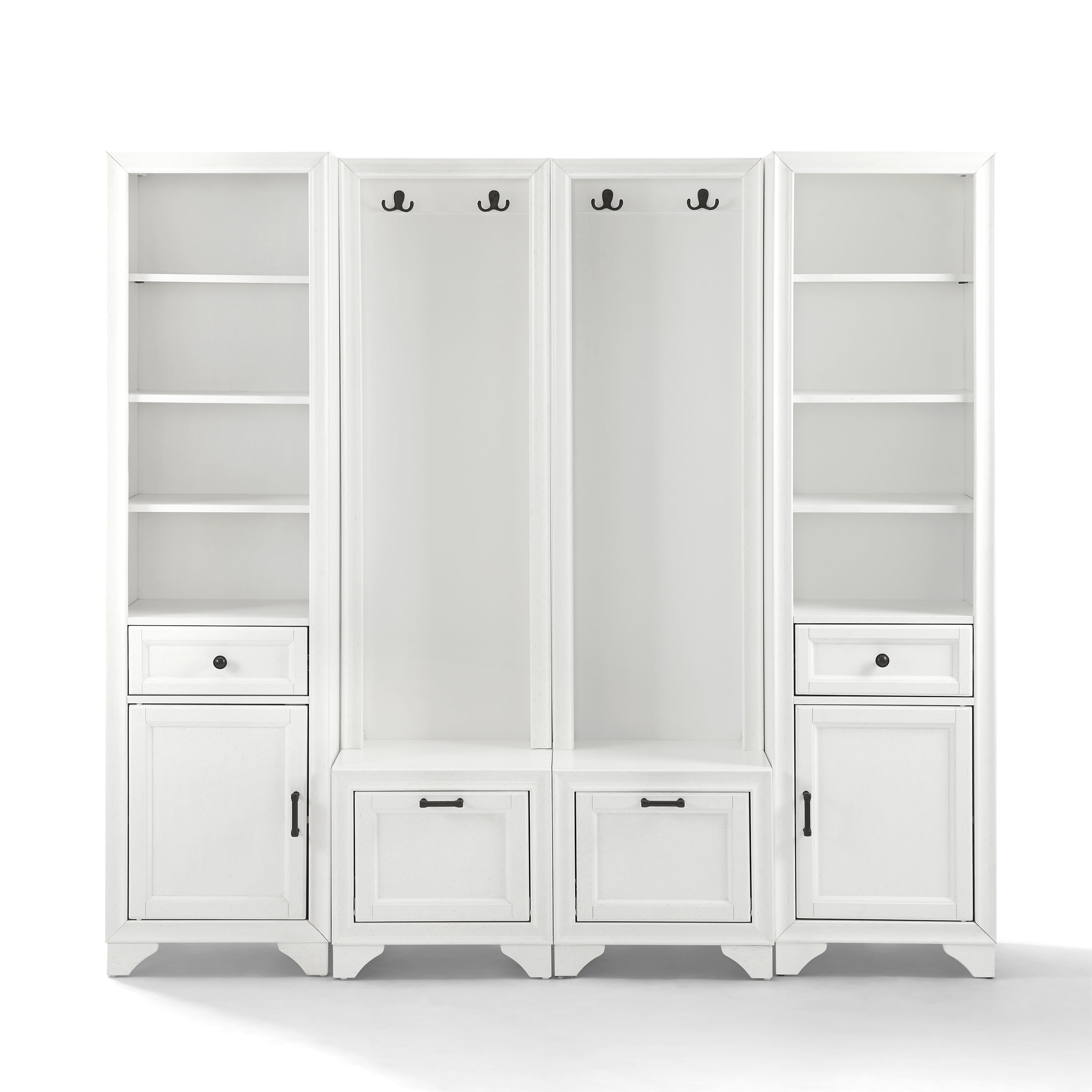 Crosley Furniture Tara 4 Piece Transitional Entryway Set in Distressed ...