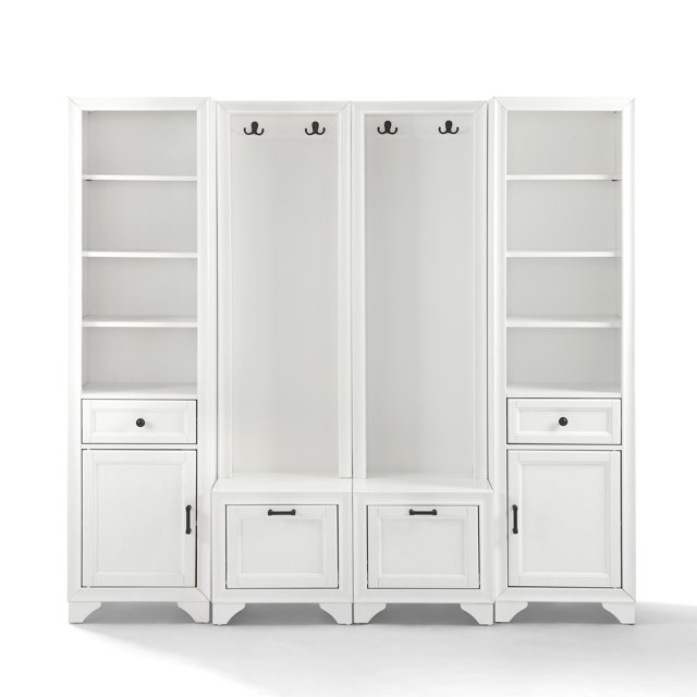 Crosley Furniture Tara 4 Piece Transitional Entryway Set in Distressed ...