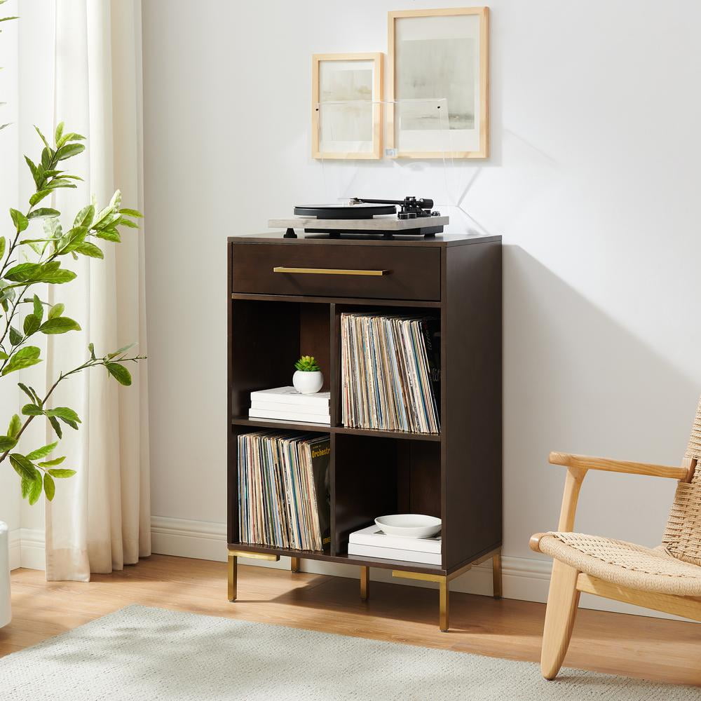 Crosley Juno Record Storage Cube Bookcase Dark Brown - Walmart.com