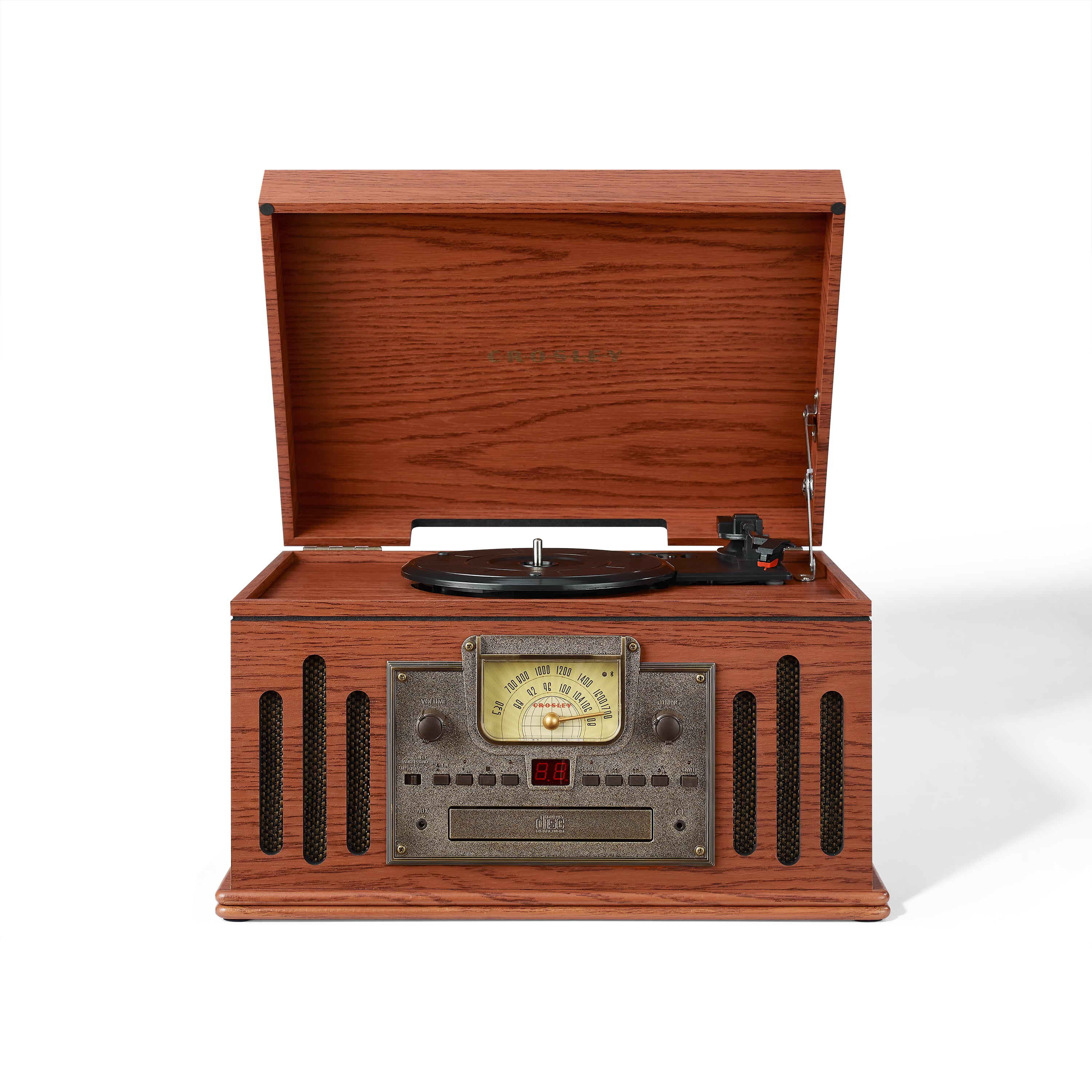 Crosley Musician Record Player with CD Player, Cassette, and Bluetooth ...